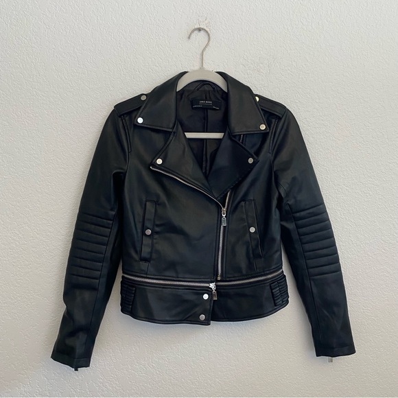 Zara | Jackets & Coats | Zara Womens Xs Faux Leather Moto Jacket | Poshmark